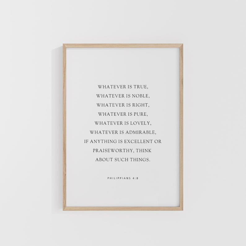 Philippians 4:8, Whatever is True, Bible Verse Printable, Scripture ...