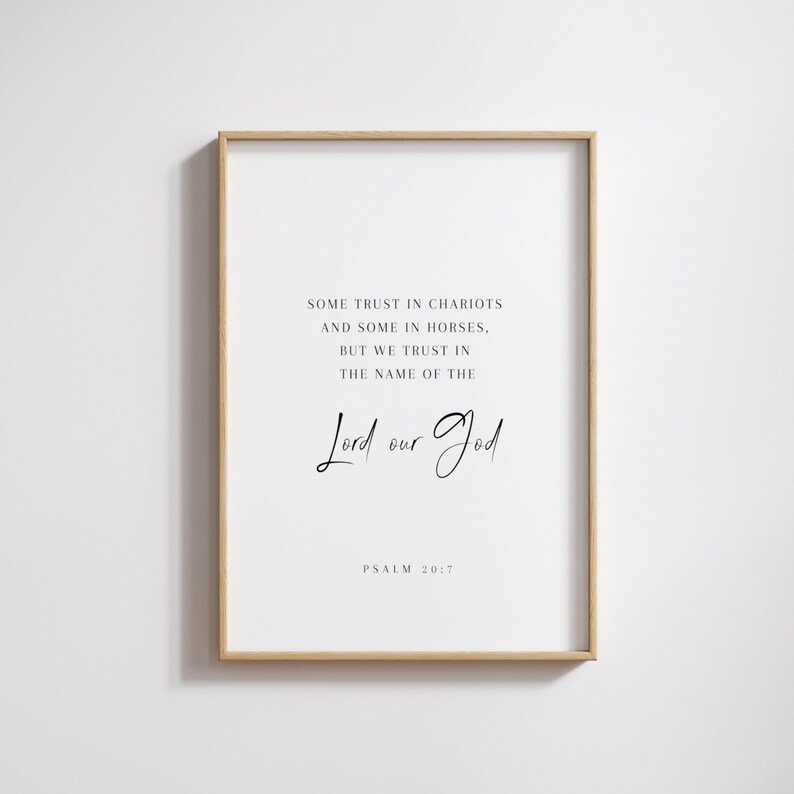 Psalm 20:7, Some Trust in Chariots and Some in Horses, Christian Prints ...
