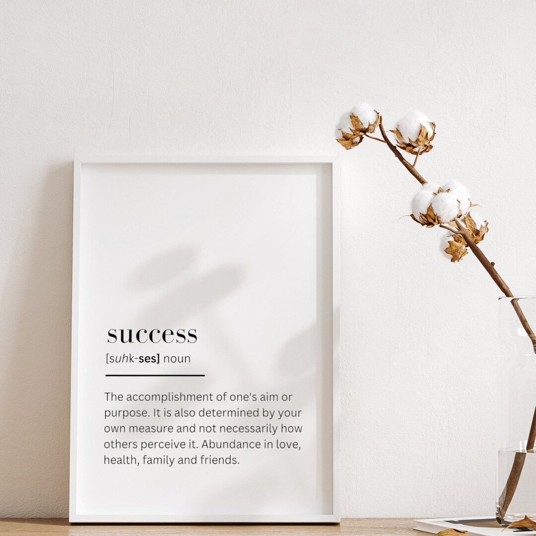 Success Definition, Success Print, Office Printable, Definition ...