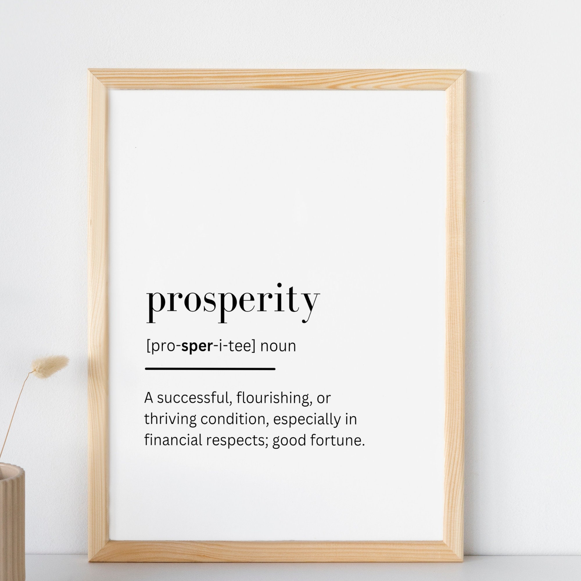 What does prosperity mean store