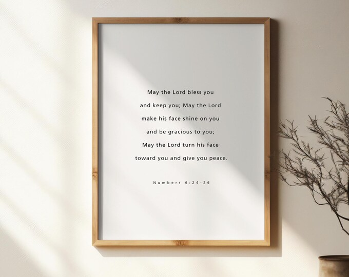Numbers 6:24-26, May the Lord Bless You & Keep You, Bible Verse Wall ...