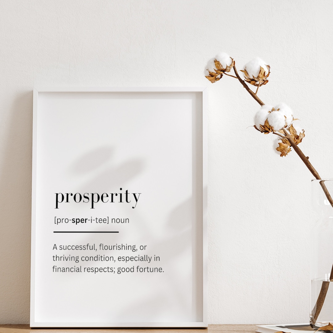 Prosperity Definition Print, Prosperity Printable, Dictionary Art ...