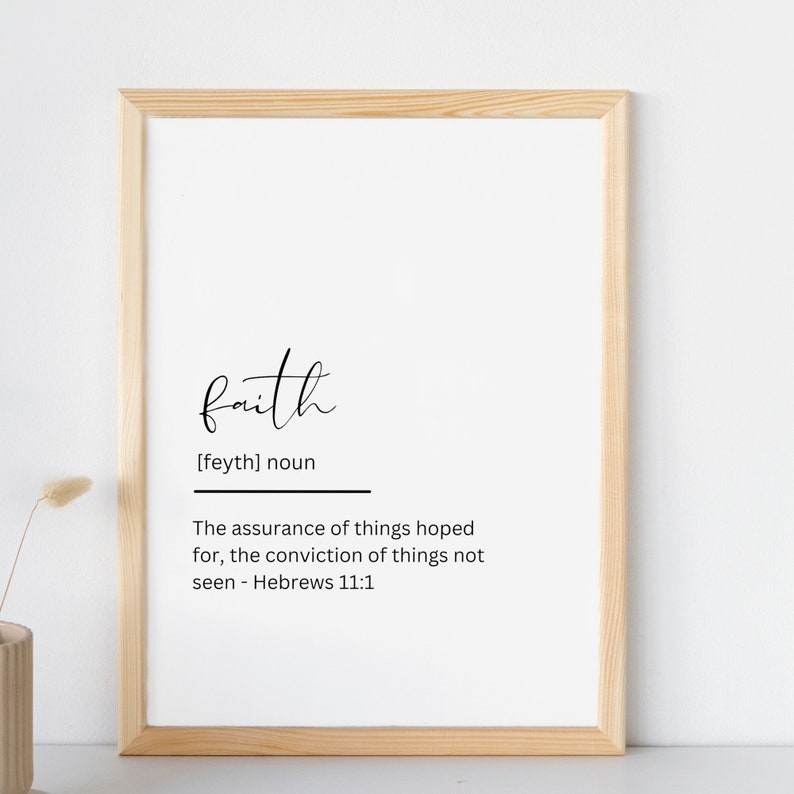 Faith Definition Print, Bible Verse Print, Dictionary Art Print ...