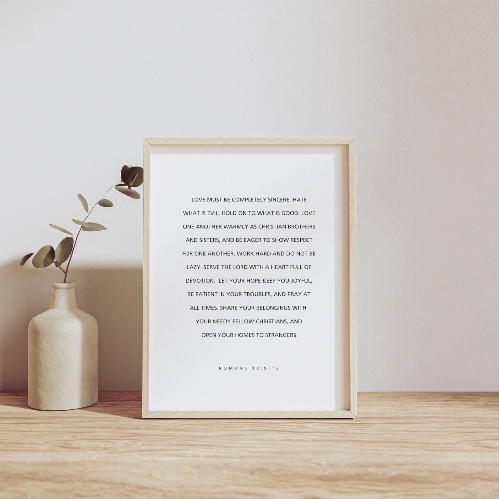 Romans 12:9-13, Love Must Be Sincere, Bible Verse Printable, Christian ...