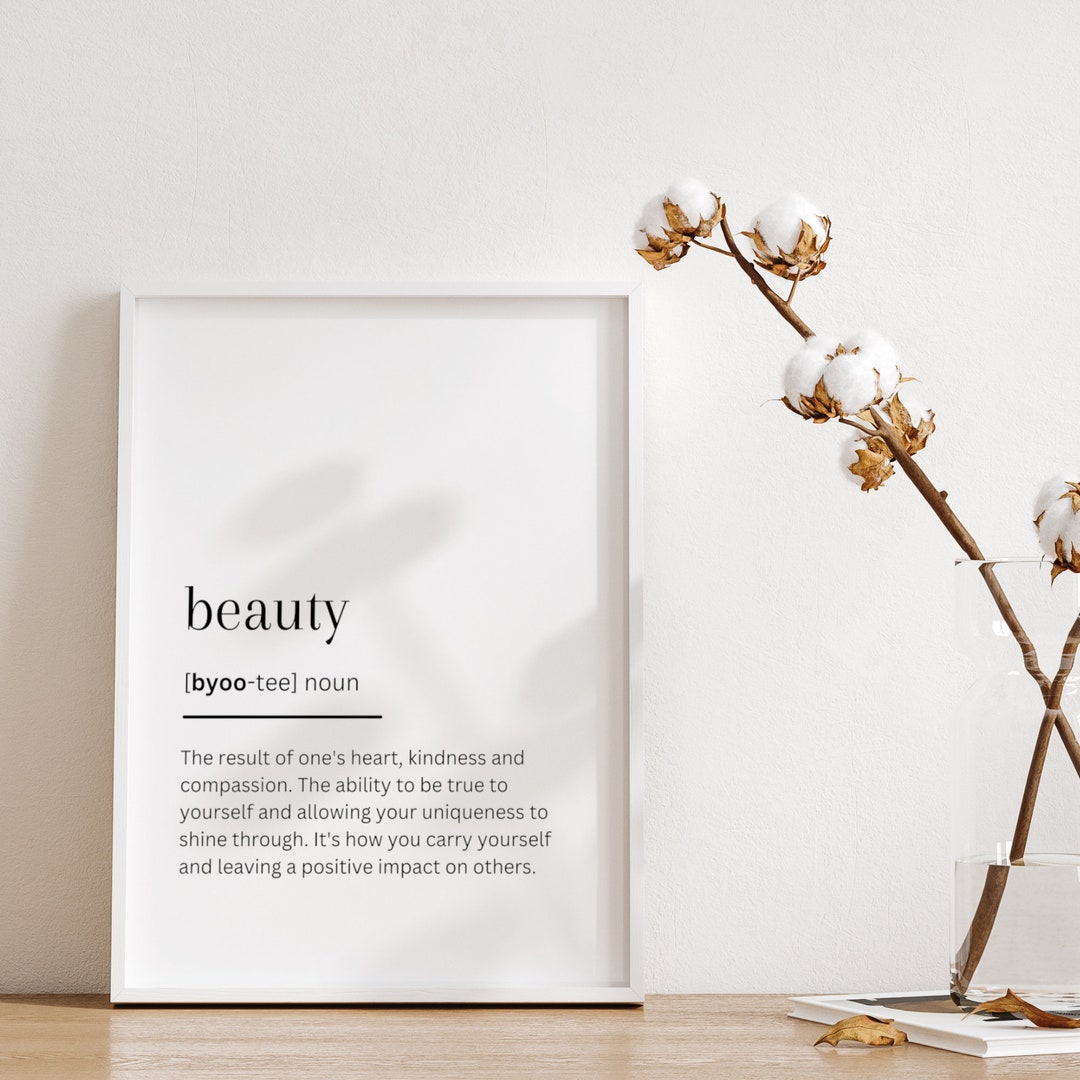 Beauty Definition Print, Beauty Wall Sign, Definition Printables ...