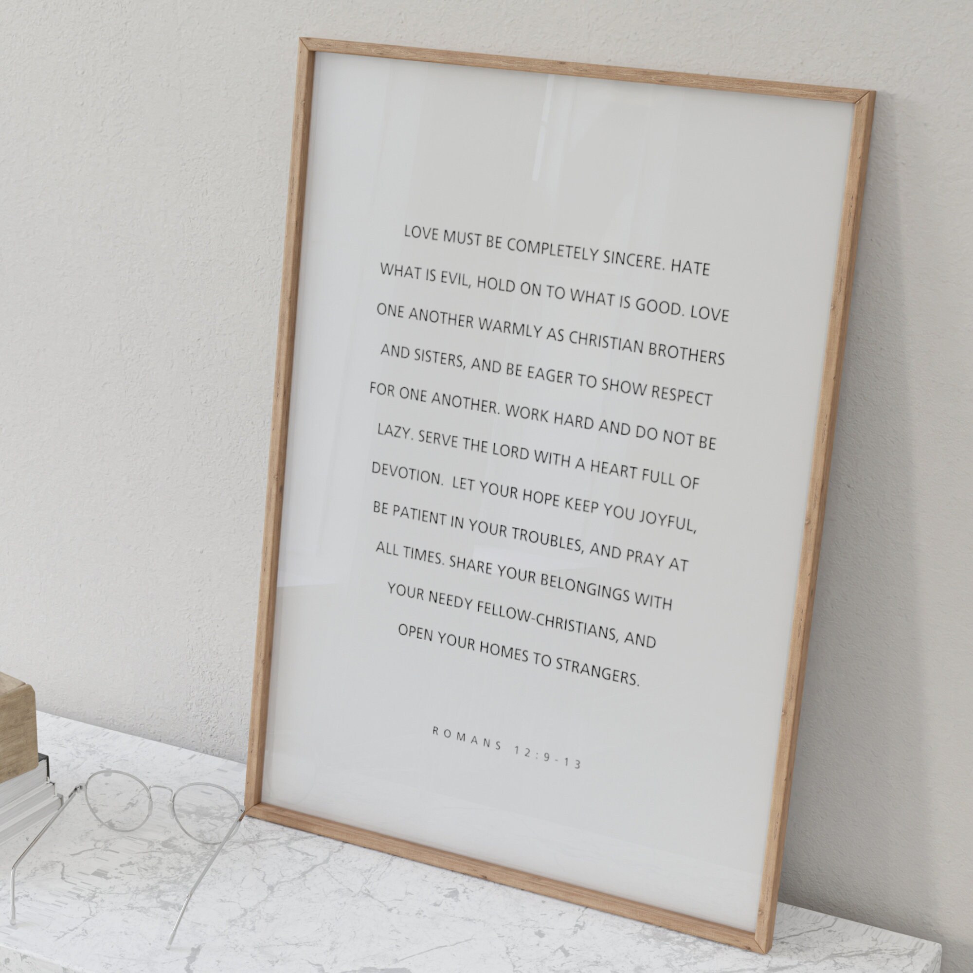 Romans 12:9-13, Love Must Be Sincere, Bible Verse Printable, Christian ...