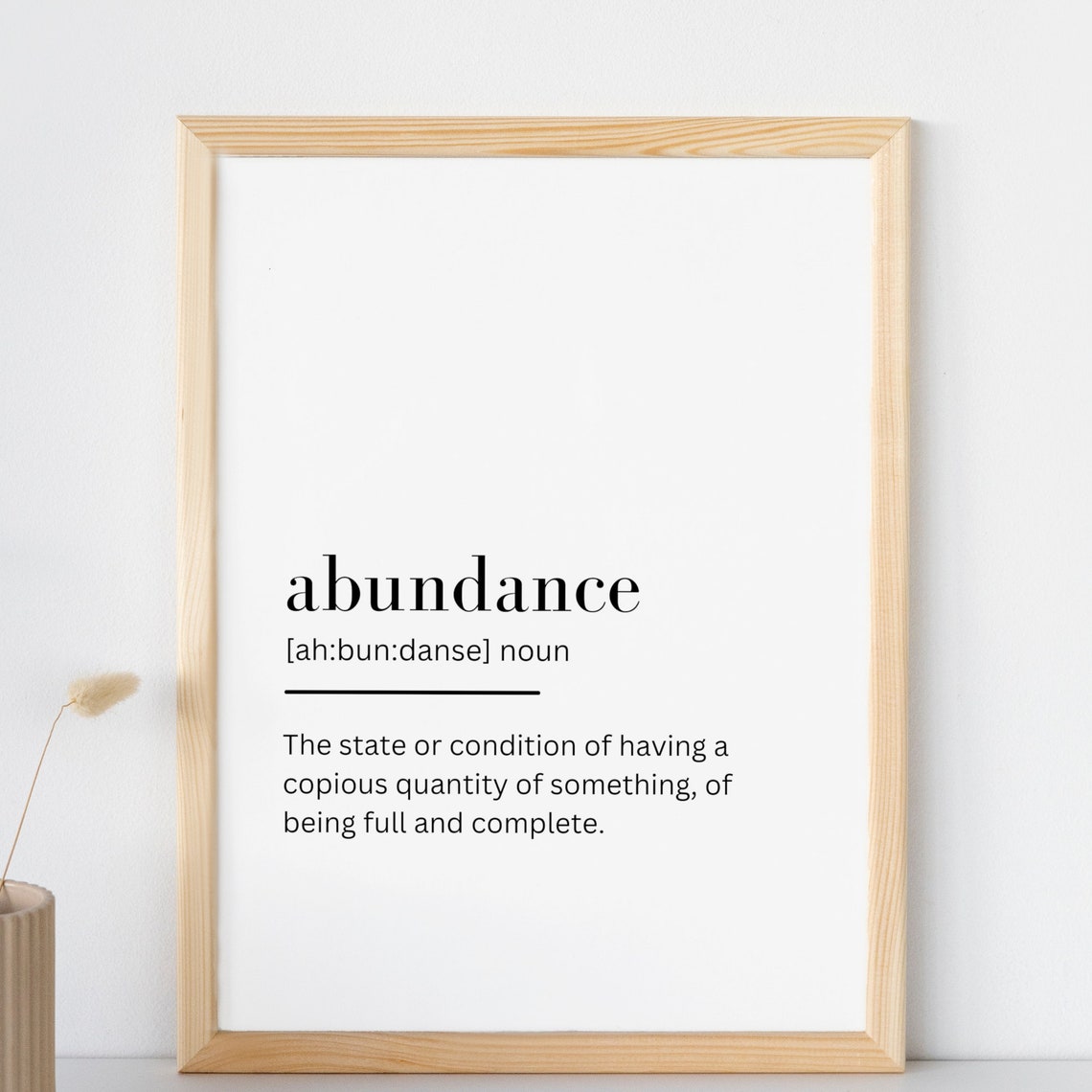 Abundance Definition Print, Abundance Wall Art, Definition Poster ...