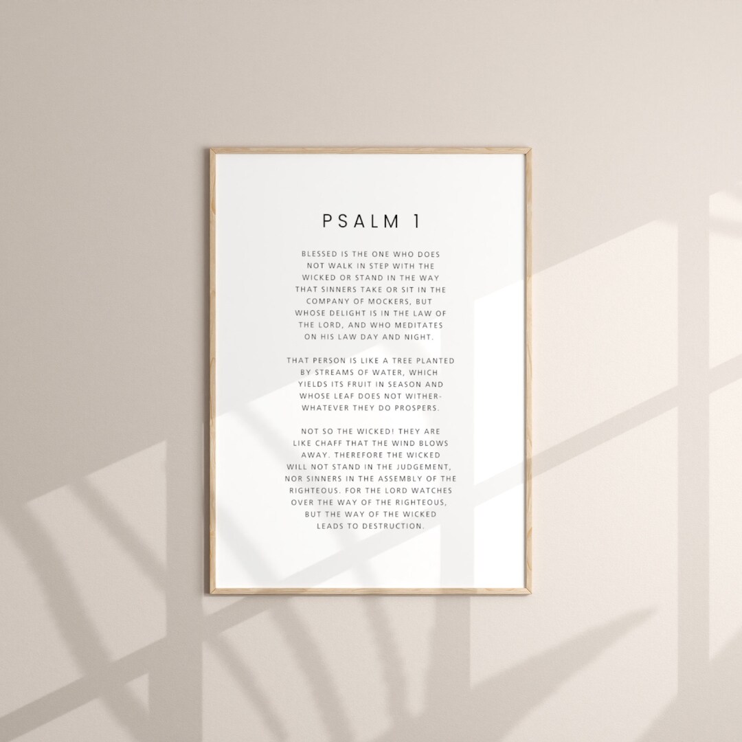 Psalm 1 Bible Verse Printable: Modern Scripture Wall Art (digital ...