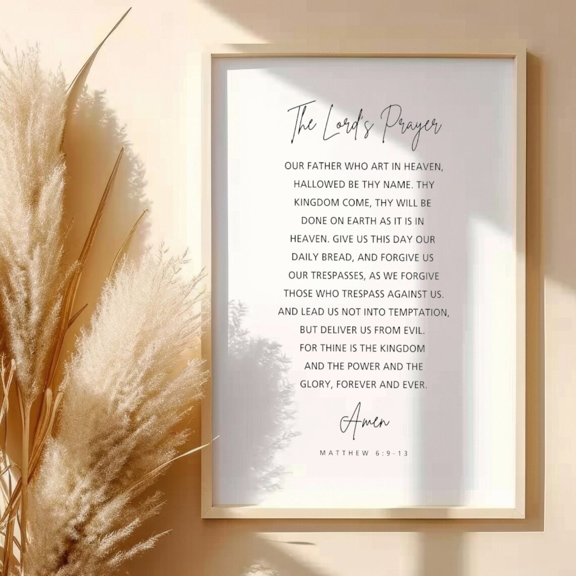 Matthew 6:9-13, the Lord's Prayer Printable, Christian Home Decor ...