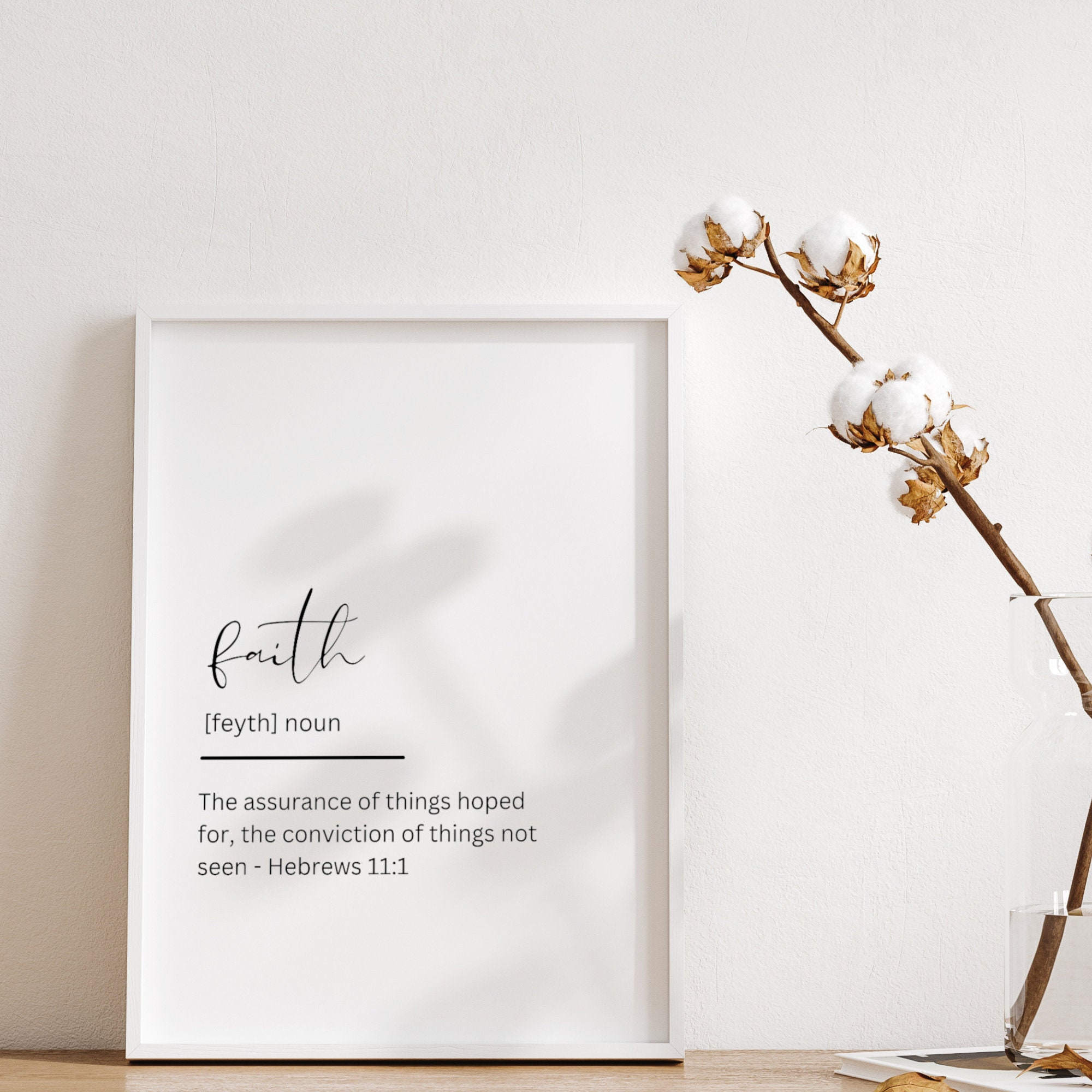 Faith Definition Print, Bible Verse Print, Dictionary Art Print ...