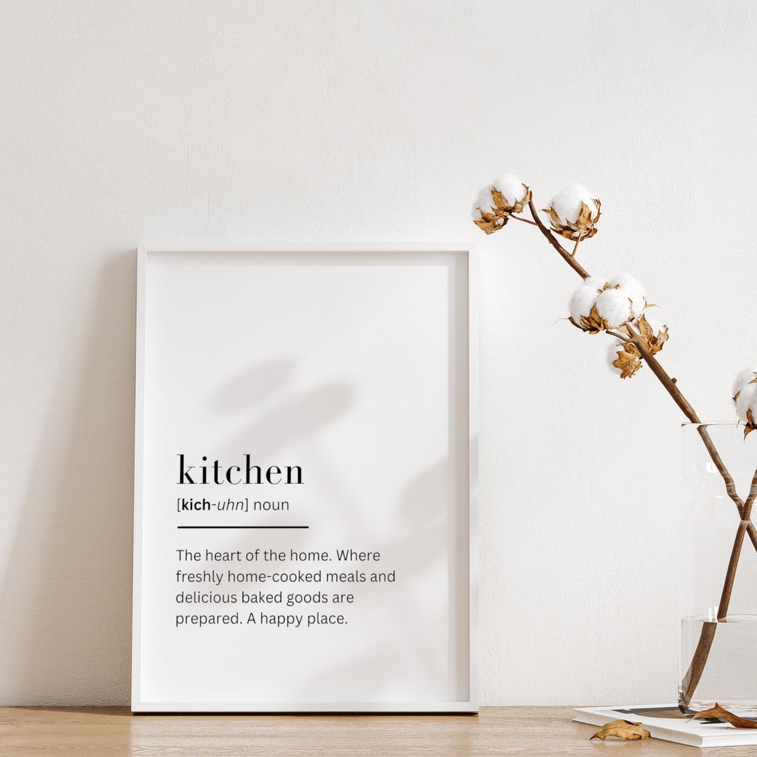 Kitchen Definition Print, Kitchen Printable, Dictionary Art Print ...