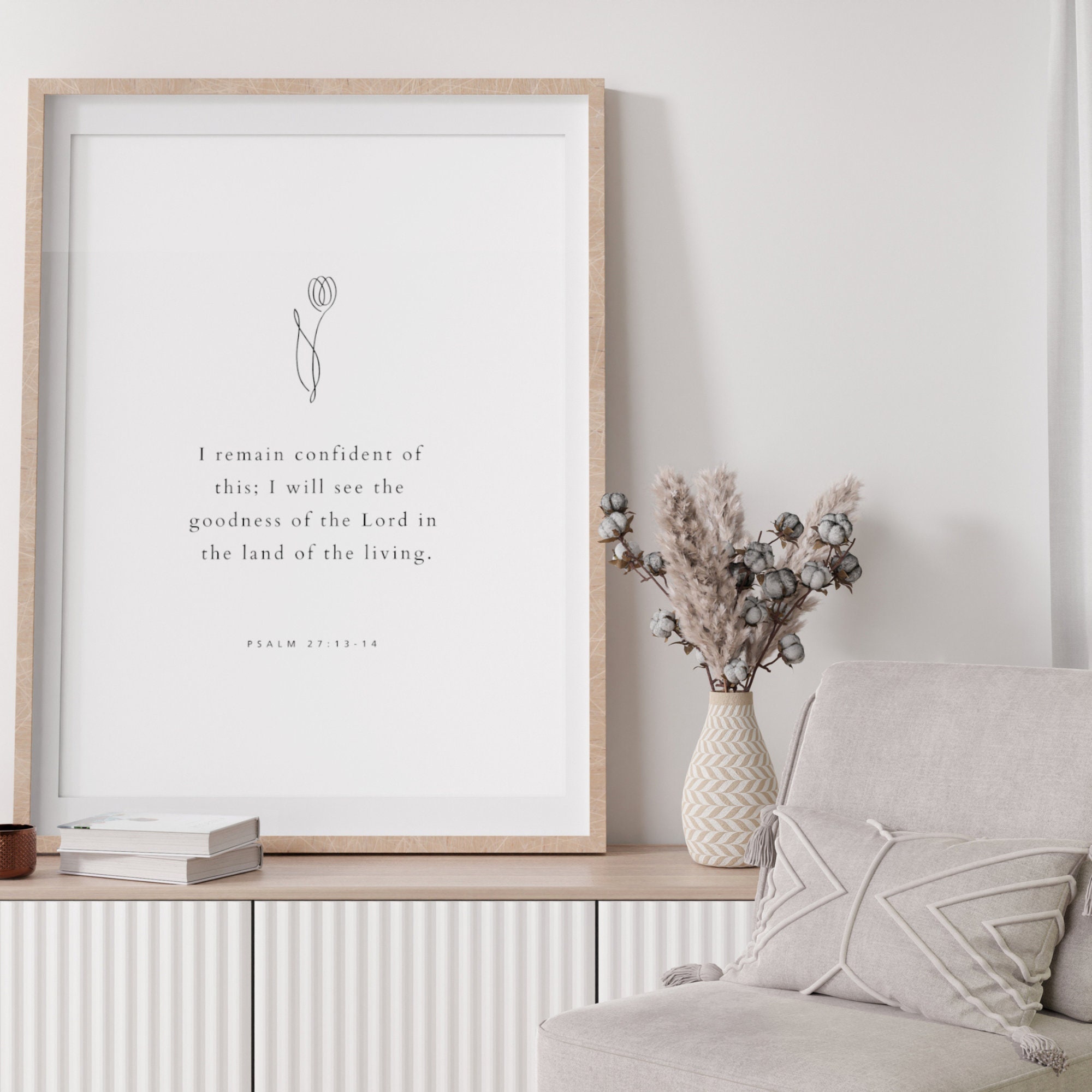 Psalm 27:13-14, Goodness of the Lord, Scripture Printable Wall Art ...