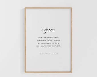 Christian Wall Art - 1 Thessalonians 5:16 - Digital Print - Bible Verse ...