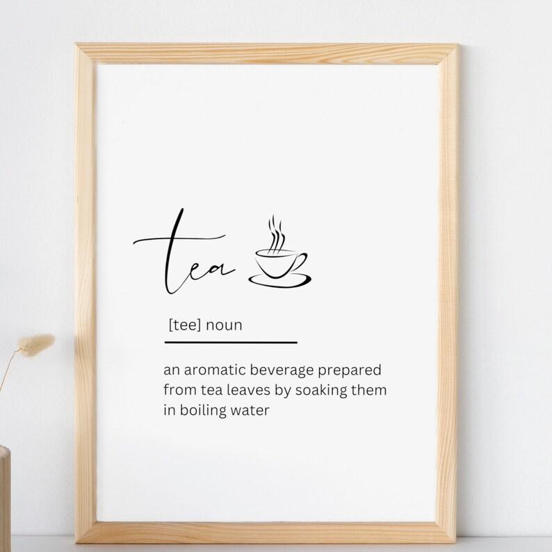 Tea Poster, Tea Definition Print, Dictionary Art, Definition Printables ...