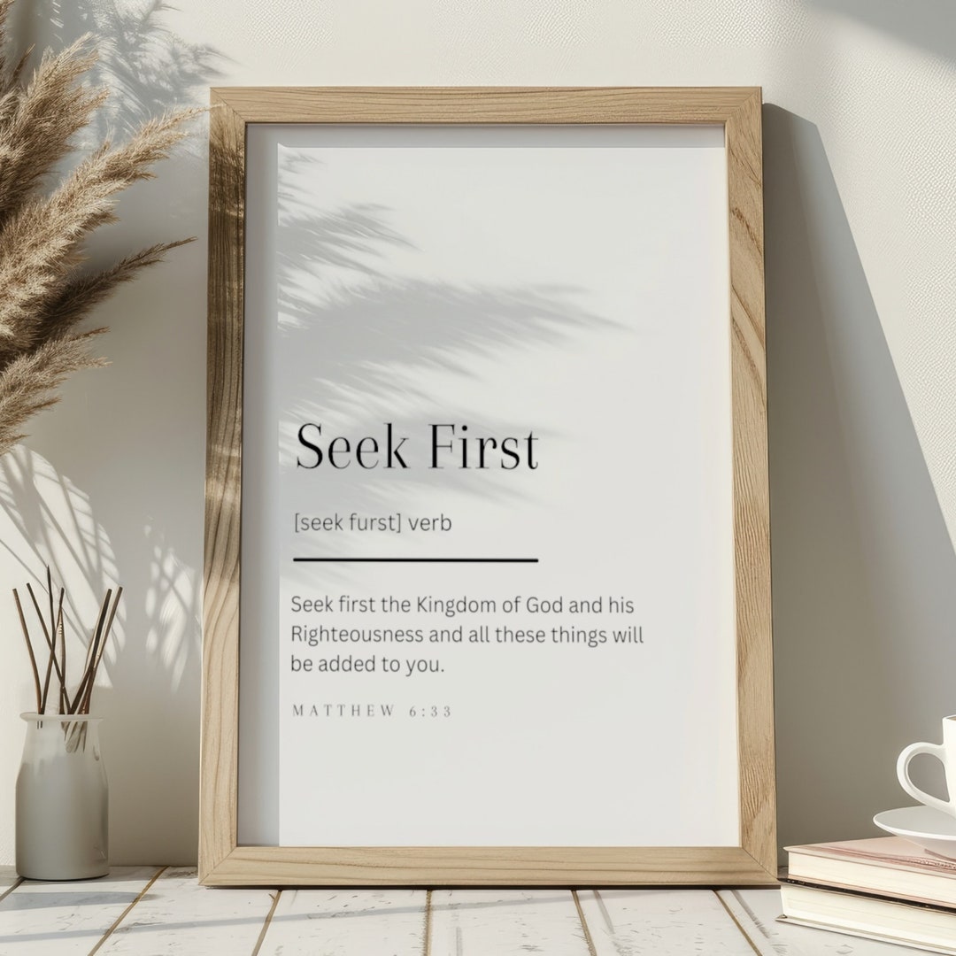 Matthew 6:33, Seek First the Kingdom of God, Definition Printables ...