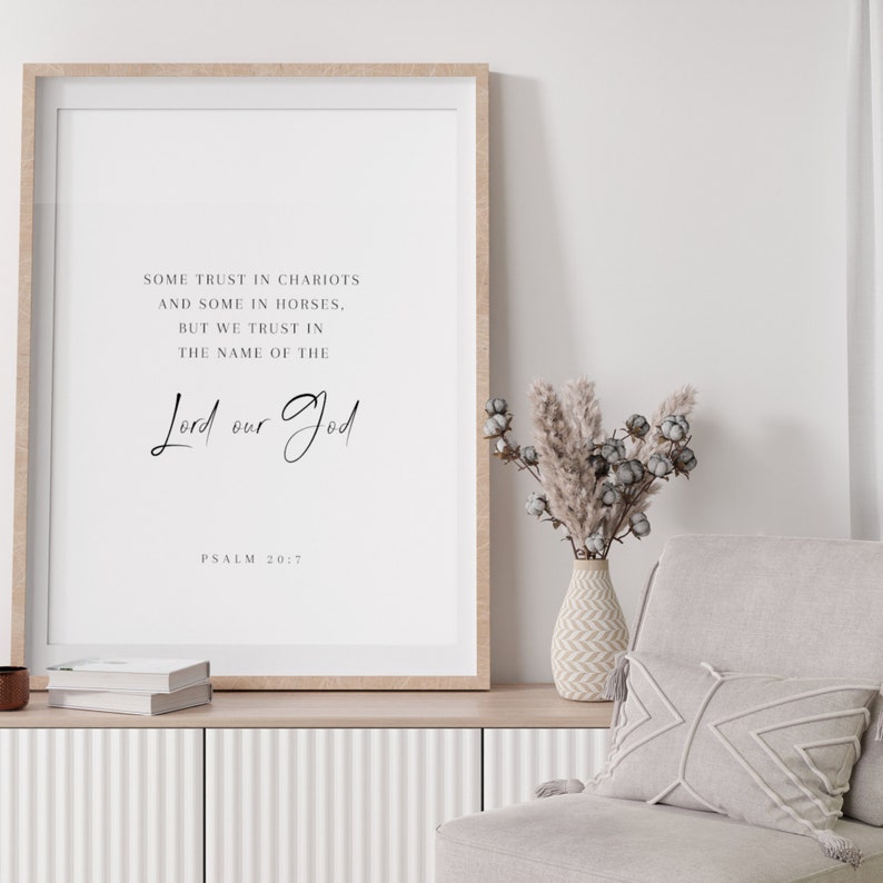 Psalm 20:7, Some Trust in Chariots and Some in Horses, Christian Prints ...
