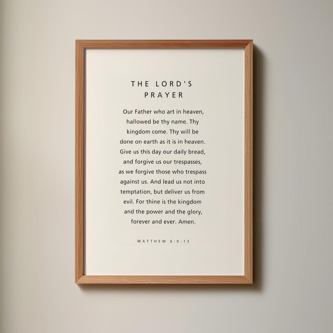 Matthew 6:9-13, the Lord's Prayer Printable, Prayer Printables, the ...