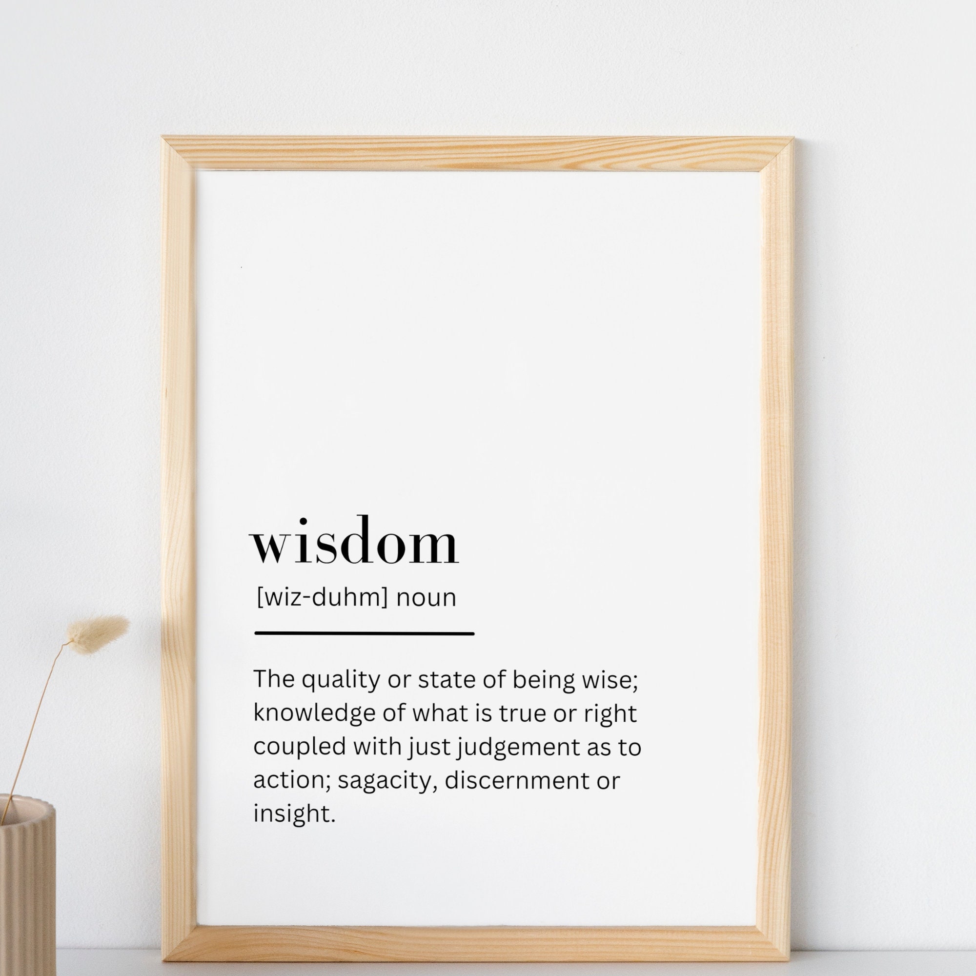 Wisdom Definition Print, Wisdom Wall Art, Dictionary Art, Definition ...