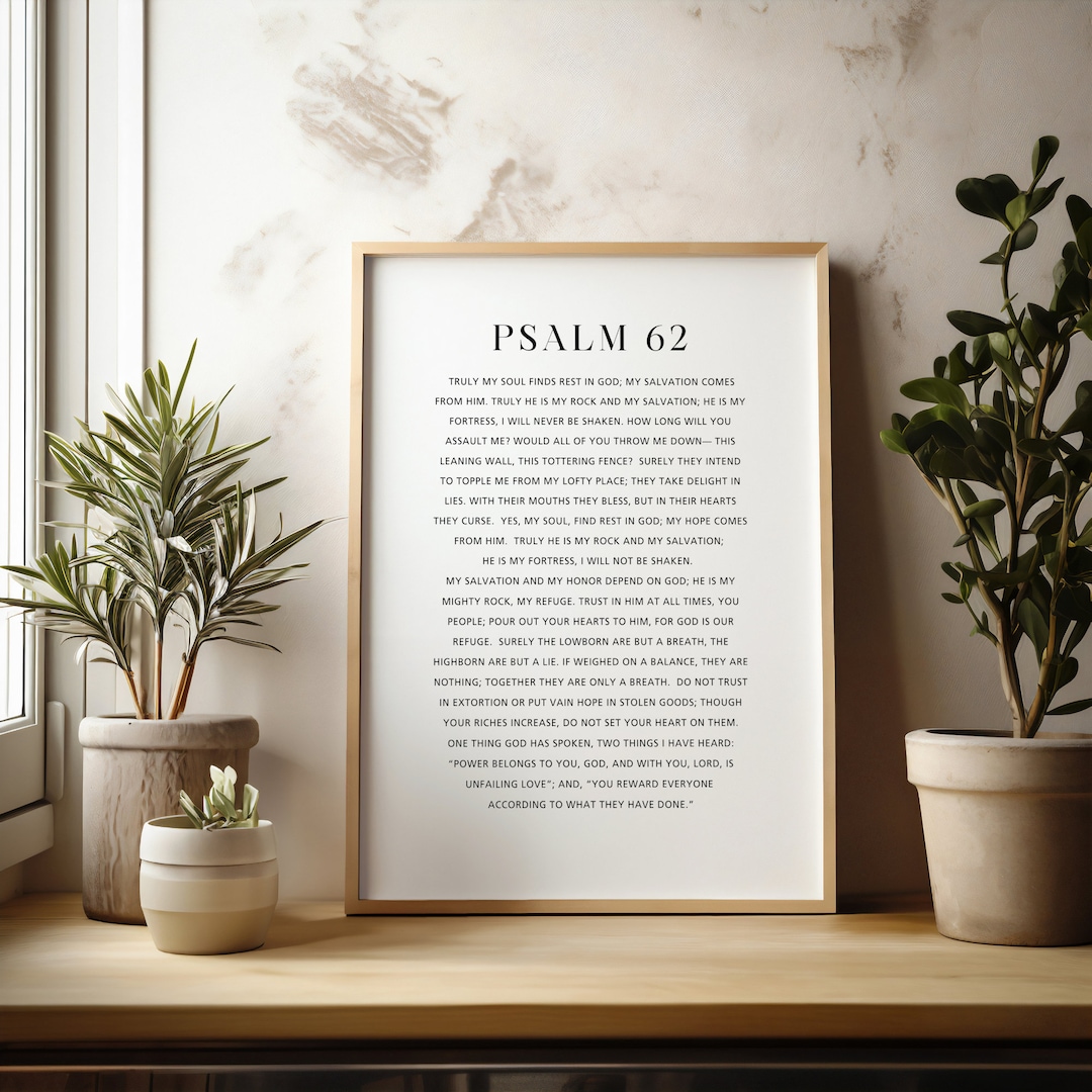 Psalm 62, Truly My Soul Finds Rest in God, Scripture Printable Art ...