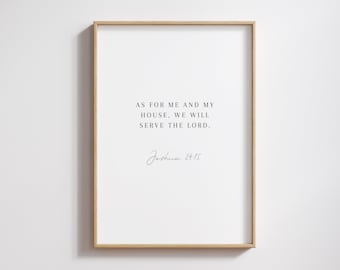 As for Me and My House We Will Serve the Lord Printable Poster, Joshua ...