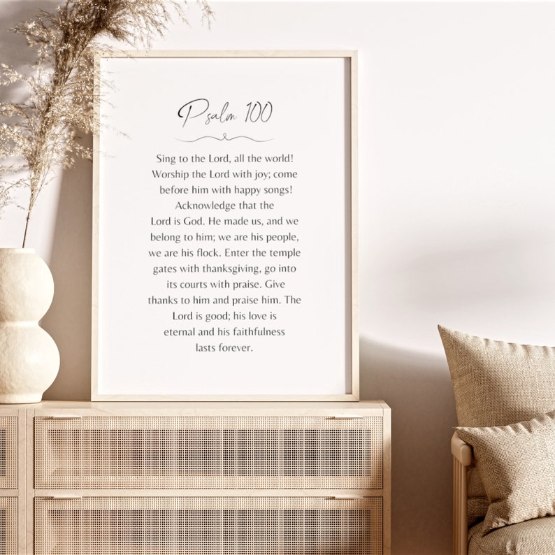 Psalm 100, Psalm 100 Printable, Worship the Lord, Bible Verse Printable ...