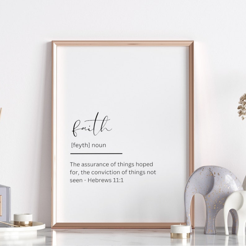 Faith Definition Print, Bible Verse Print, Dictionary Art Print ...