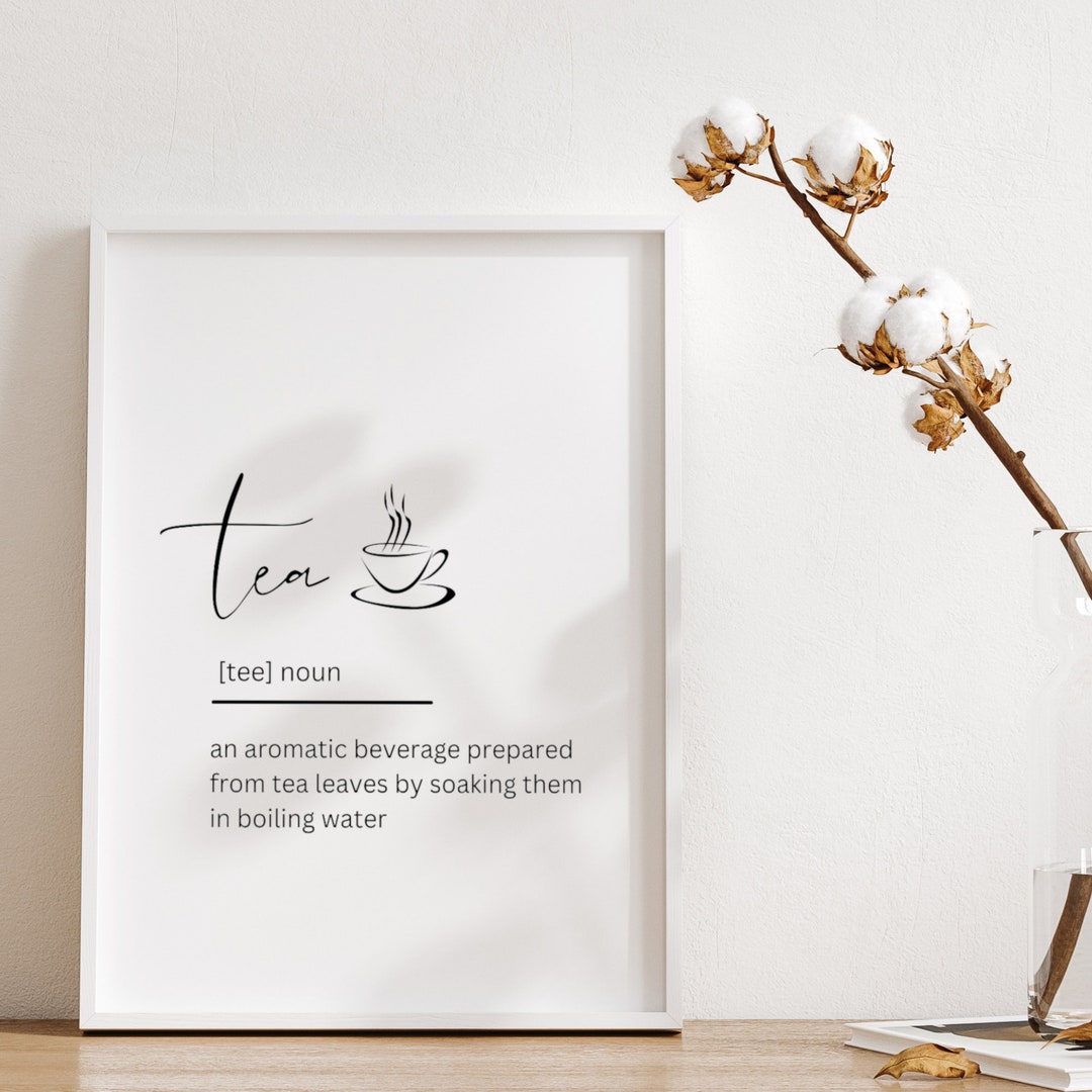 Tea Poster, Tea Definition Print, Dictionary Art, Definition Printables ...
