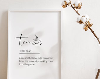Tea Definition Printable, Meaning of Tea Digital Download, Cup of Tea ...