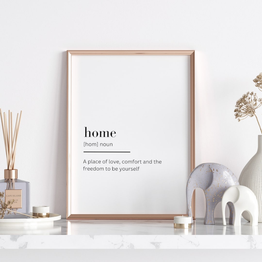 Home Definition Print, Living Room Wall Art, Dictionary Art, Definition ...