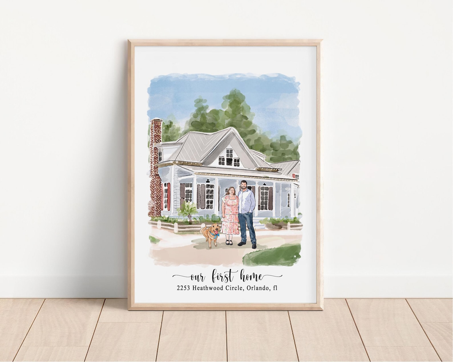 Custom Watercolor House Portrait Drawing From Photo, Our First Home ...