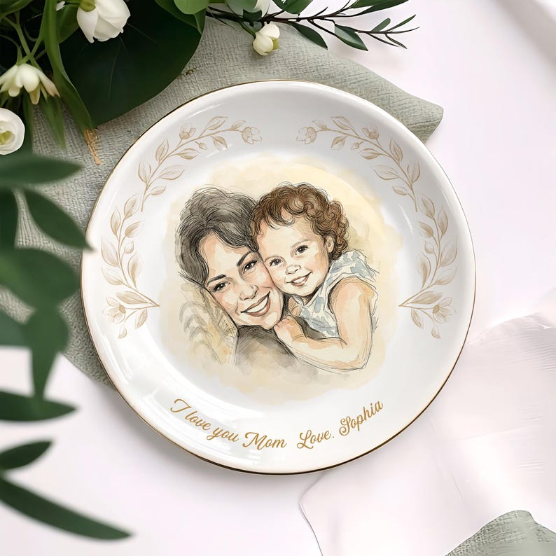Personalized Mother of the Bride Jewelry Dish, Custom Toile De Jouy Mom ...