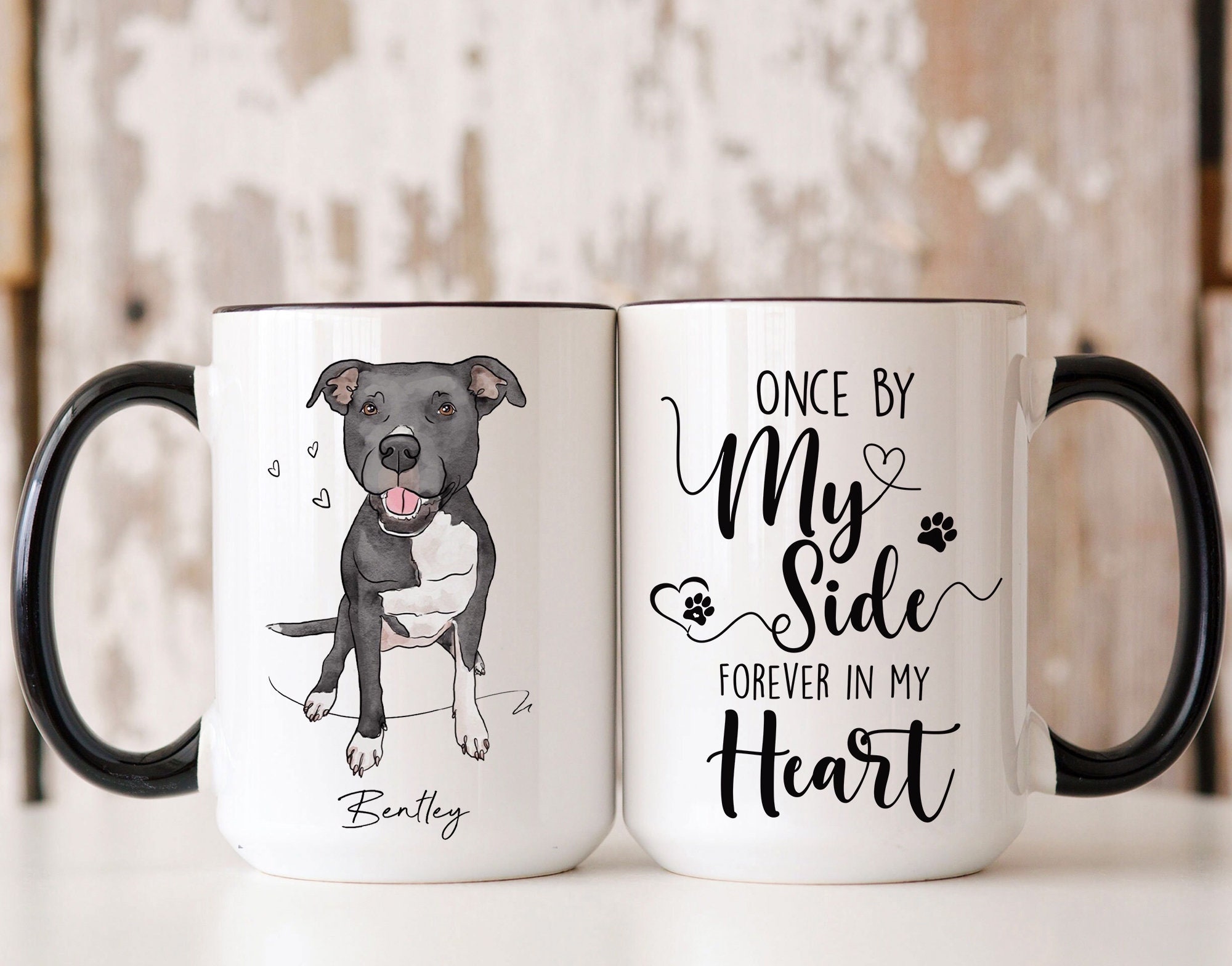 Custom Pet Mug From Photo, Personalized Pet Watercolor Memorial Mug ...