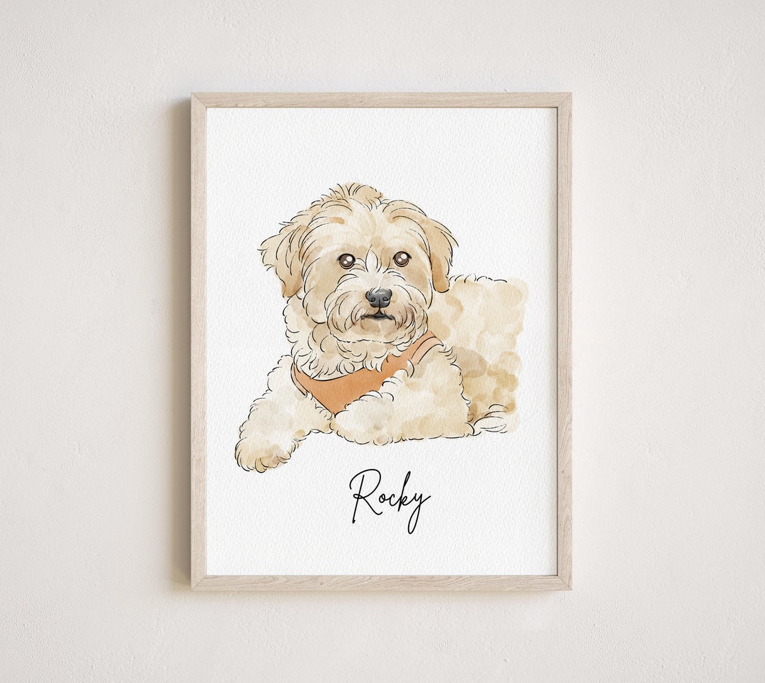 Personalized Pet Portraits From Photos, Dog Portraits From Photos, Pet ...