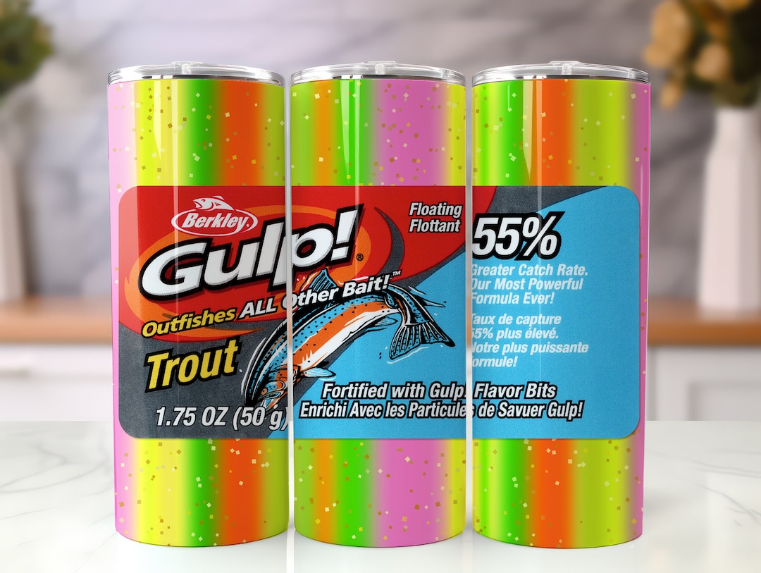Powerbait Replica Trout Rainbow Candy Fishing Bait 20 Oz Skinny Tumbler ...