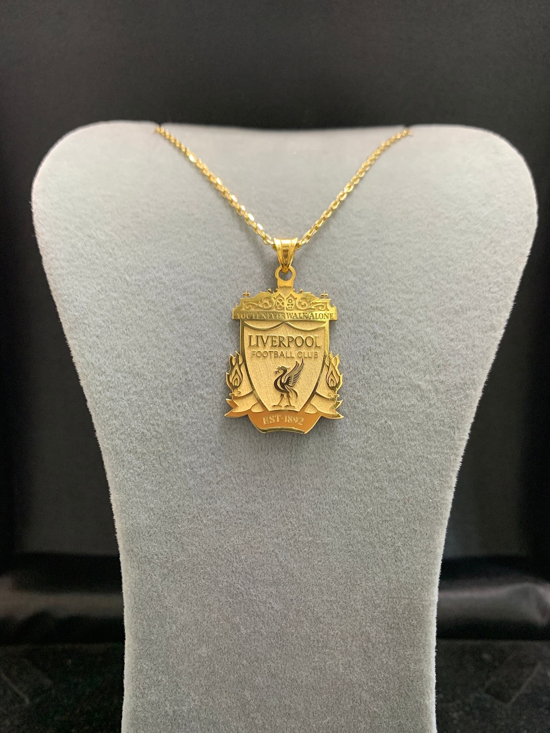 14K Gold Liverpool FC Pendant Necklace: Handmade Football Jewelry - Etsy
