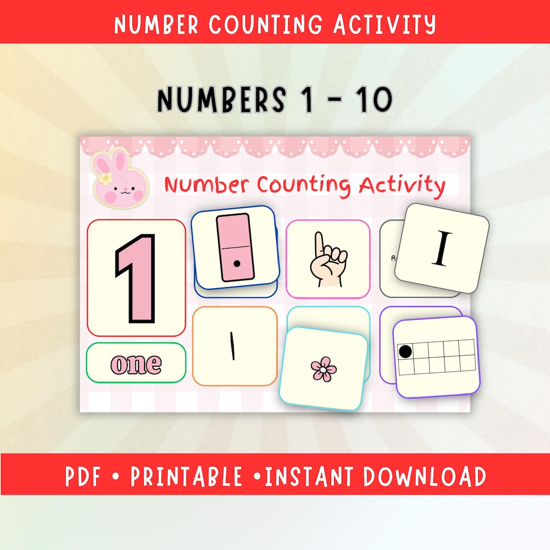 Number Counting Pink Montessori Educational Preschool Learning ...