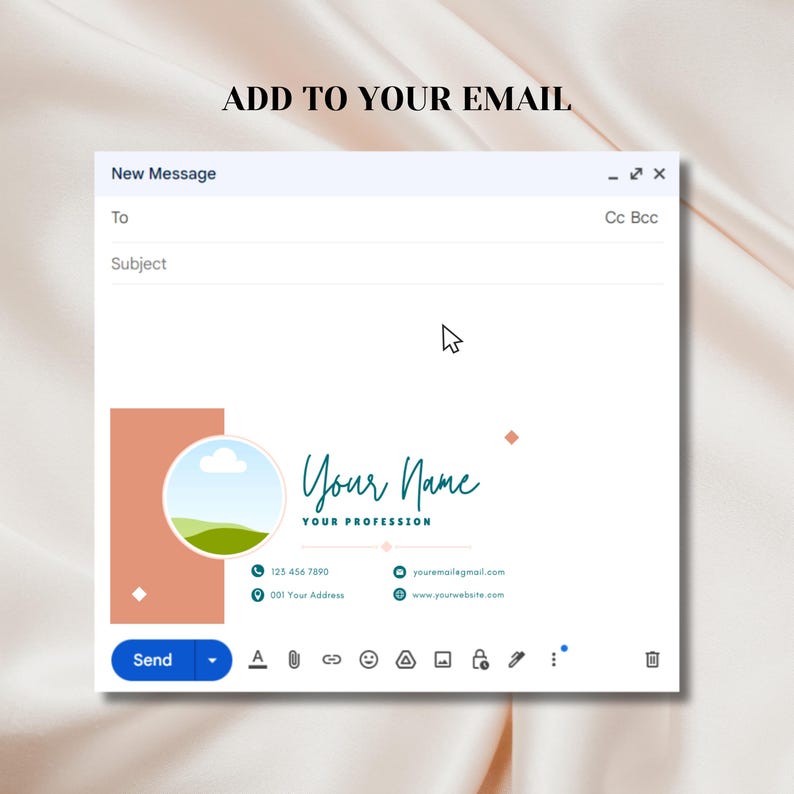 2 Modern Pastel Email Signature Canva Template, Professional Simple ...