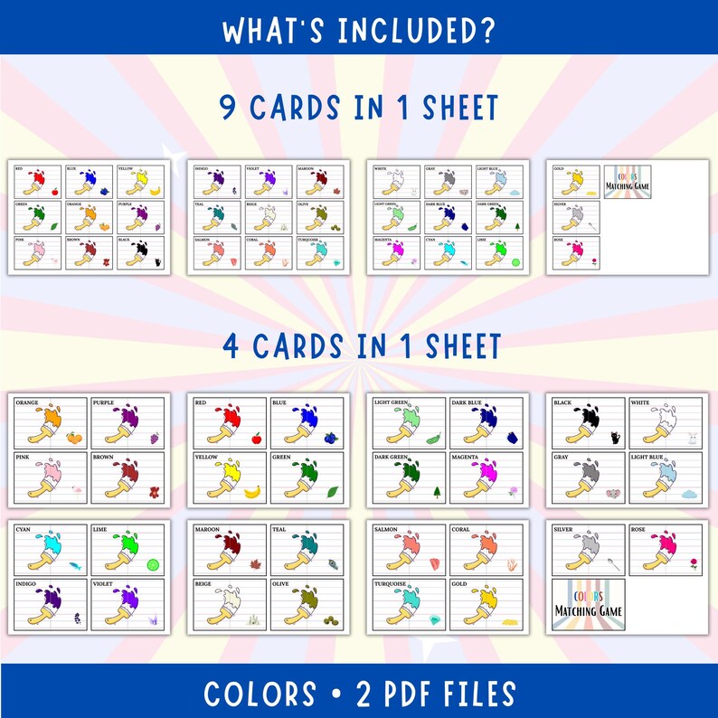 3-in-1 Preschool Matching Game Printable, Montessori Learning Material ...
