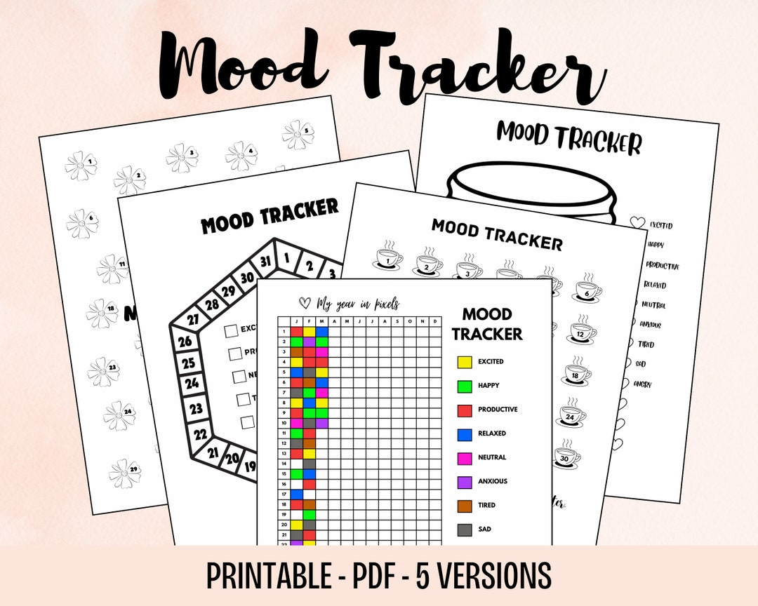Mood Tracker Printable Planner Page Insert 2024 Daily Mood Log for ADHD ...