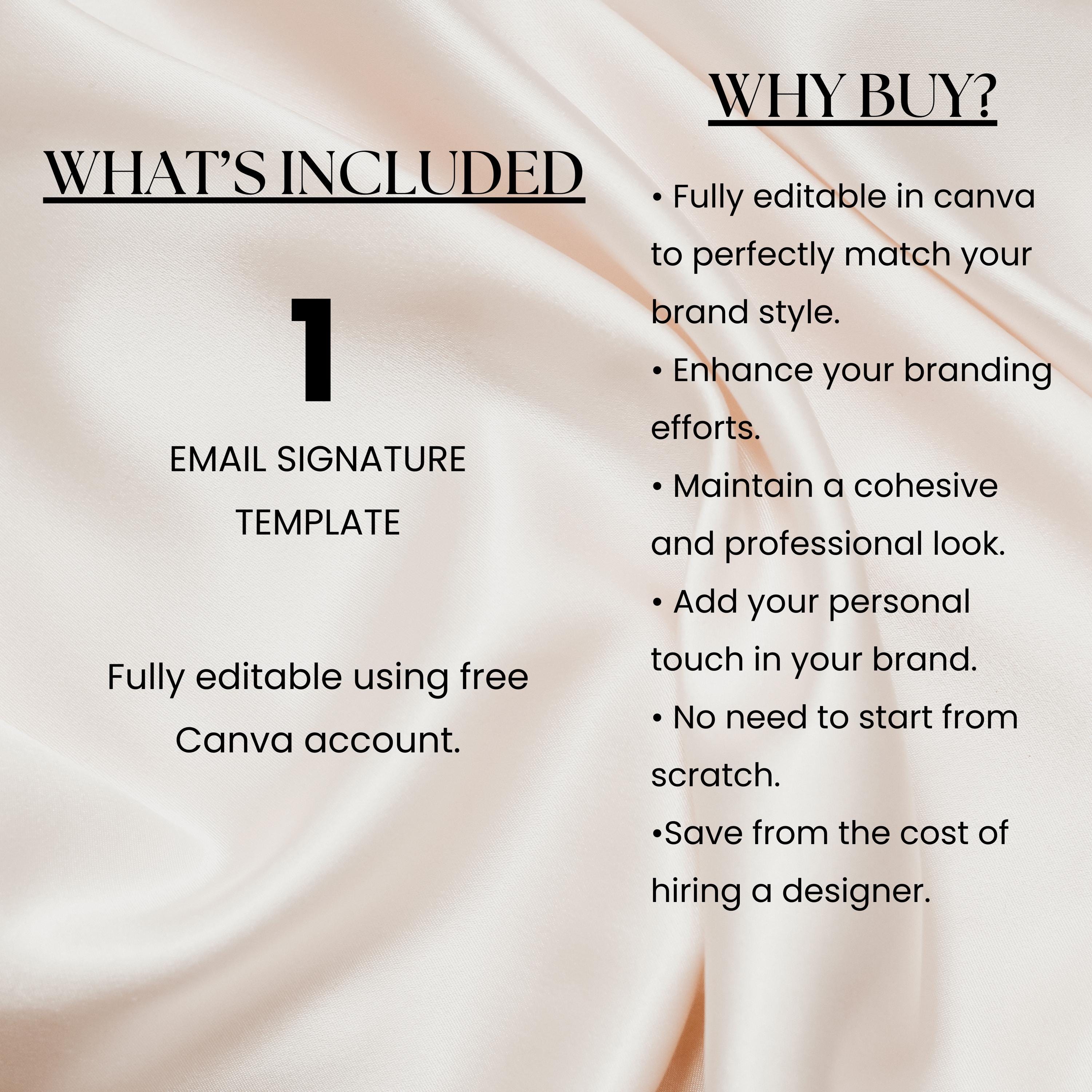 Minimalist Executive Email Signature Canva Template, Professional ...