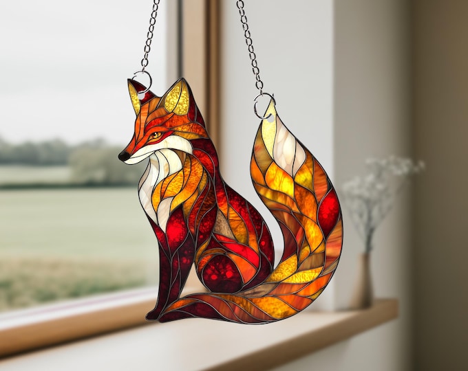 Fox Acrylic Window Hanging Fox Home Decor Fox Gift Decoration Wall Art ...