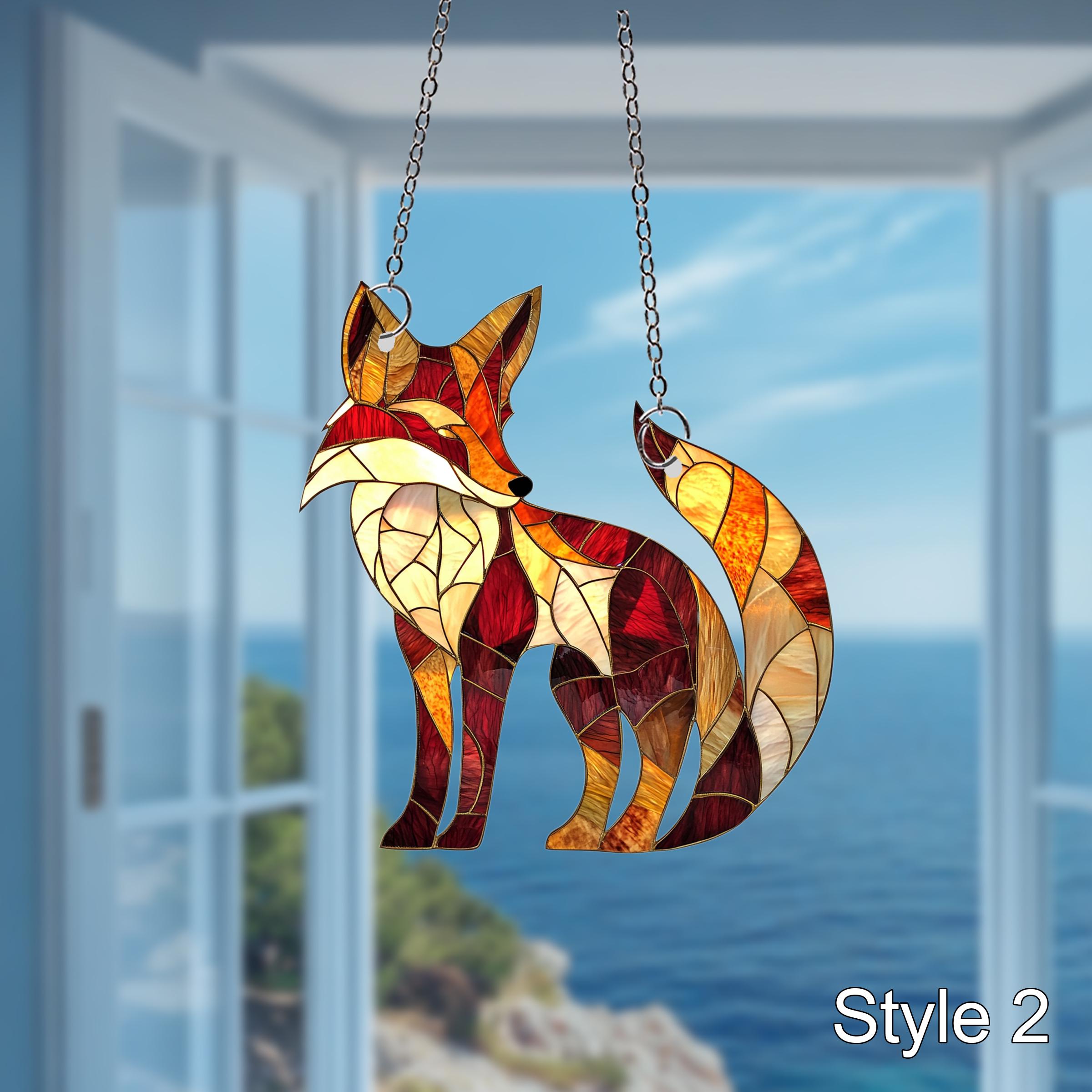 Fox Acrylic Window Hanging Fox Home Decor Fox Gift Decoration Wall Art ...