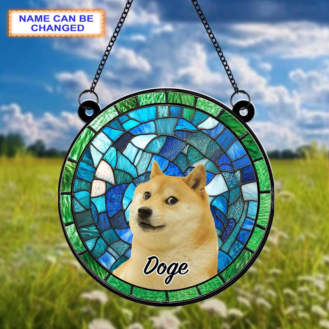 Personalized Doge Portrait Picture Window Hanging Suncatcher, Gifts for ...