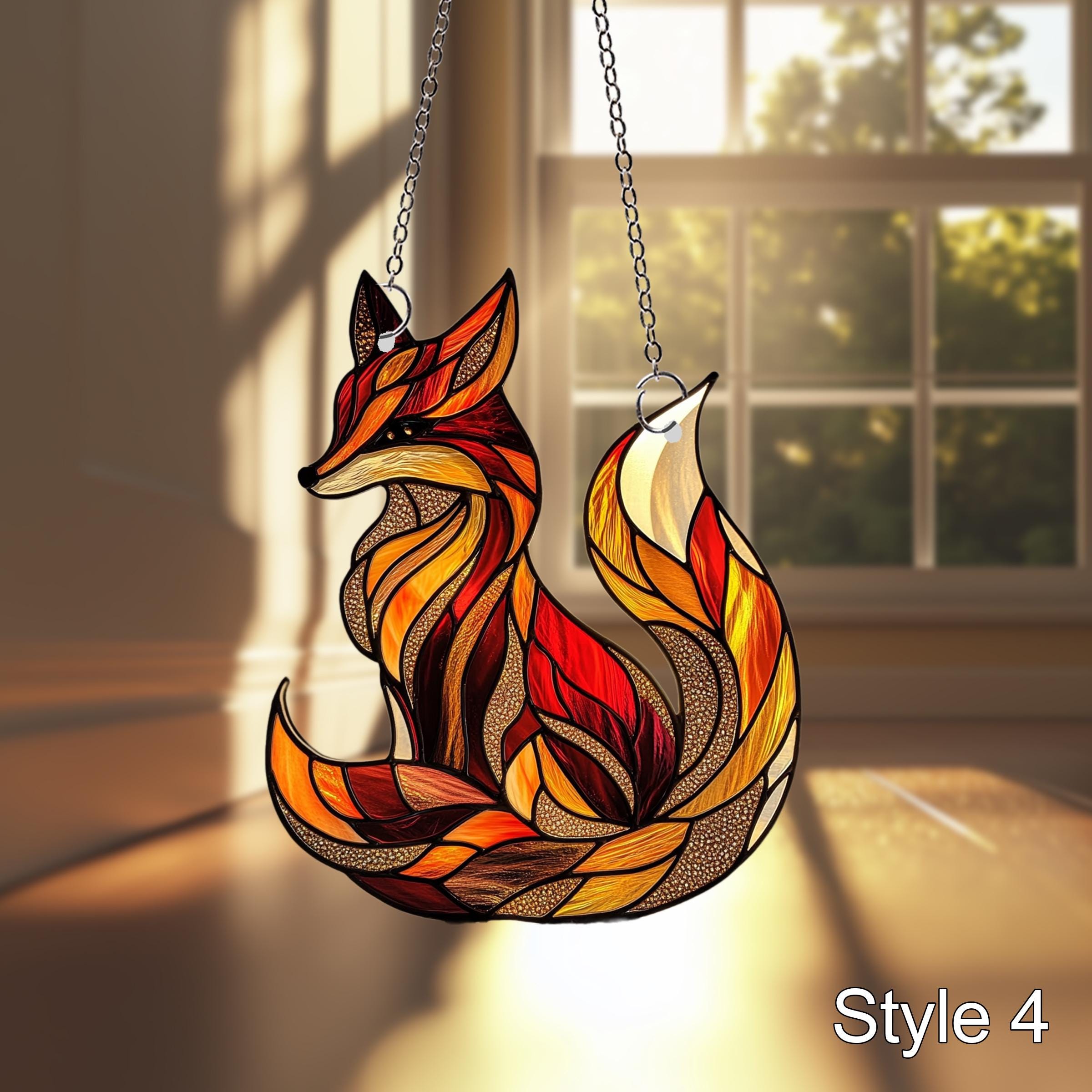 Fox Acrylic Window Hanging Fox Home Decor Fox Gift Decoration Wall Art ...