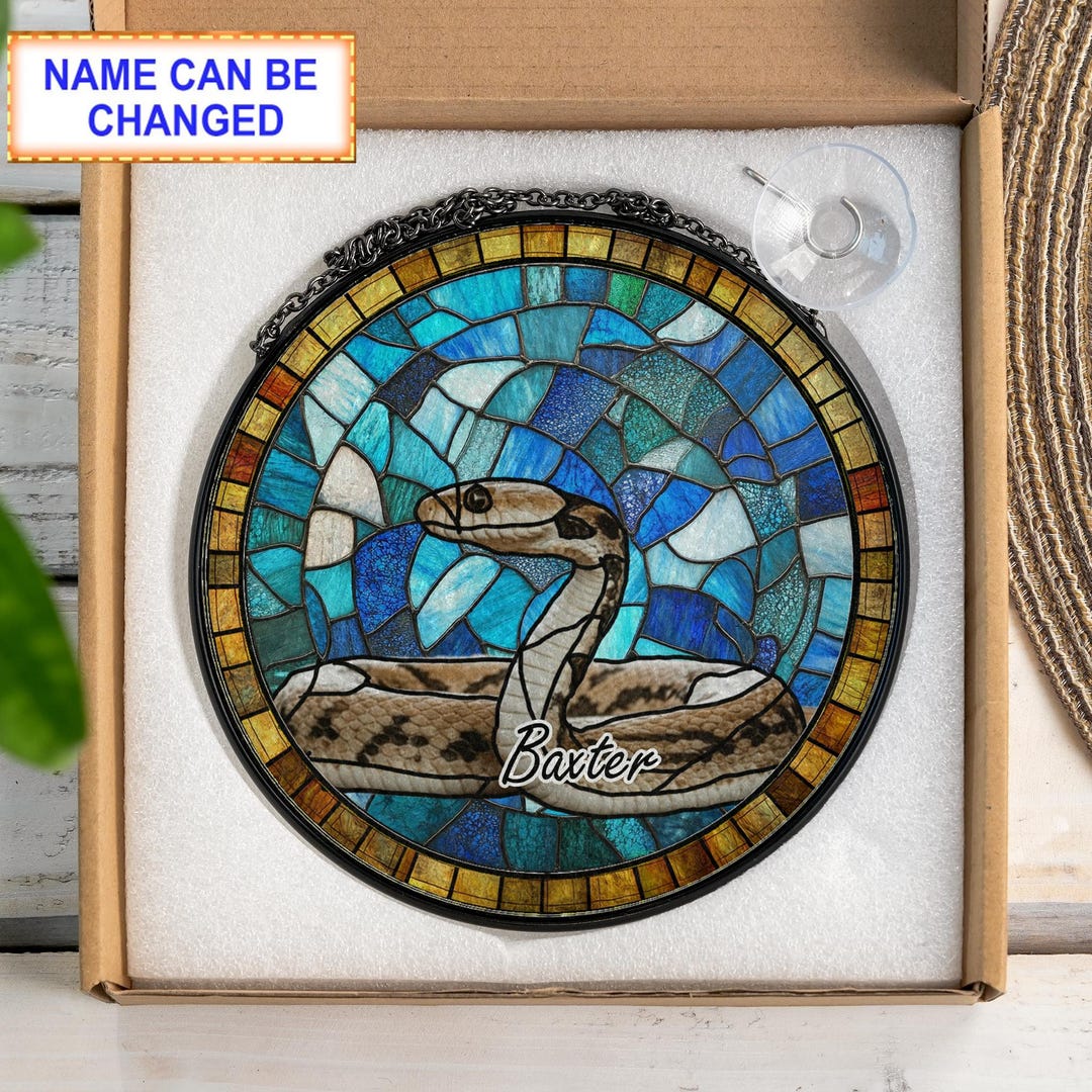 Personalized Snakes Portrait Picture Window Hanging Suncatcher, Fish ...