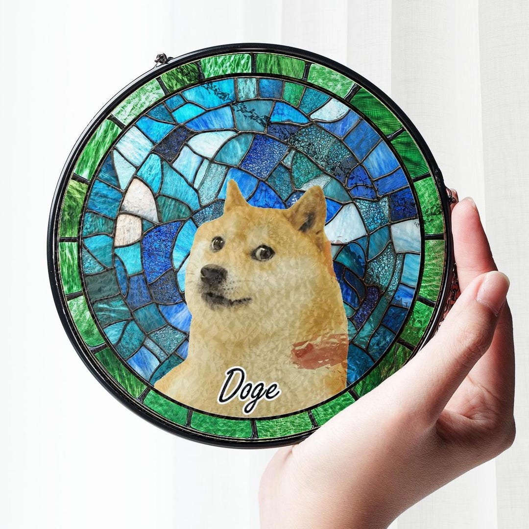 Personalized Doge Portrait Picture Window Hanging Suncatcher, Gifts for ...