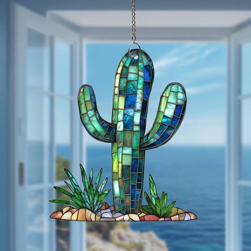 Stained Glass Cactus Windows - Etsy