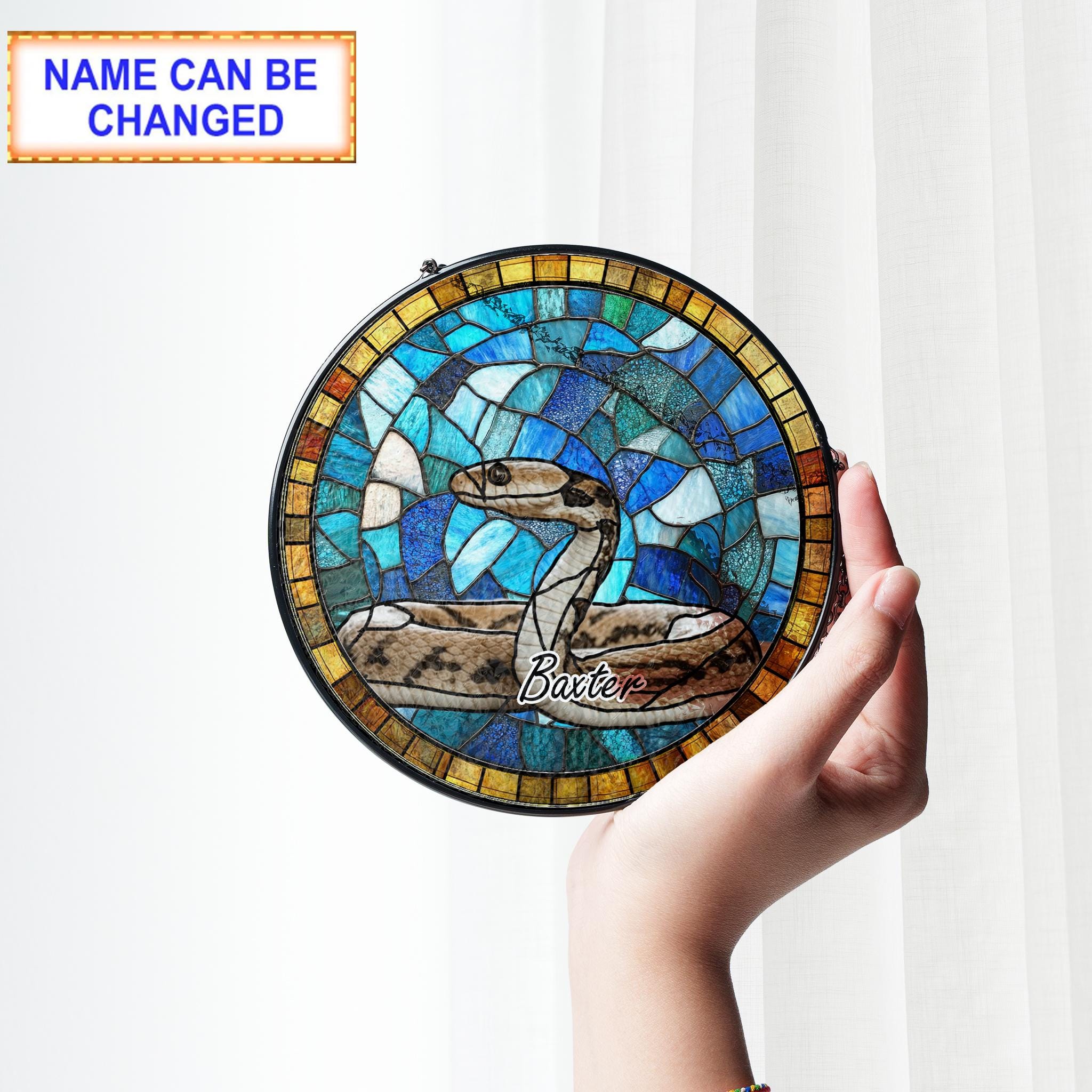 Personalized Snakes Portrait Picture Window Hanging Suncatcher, Fish ...