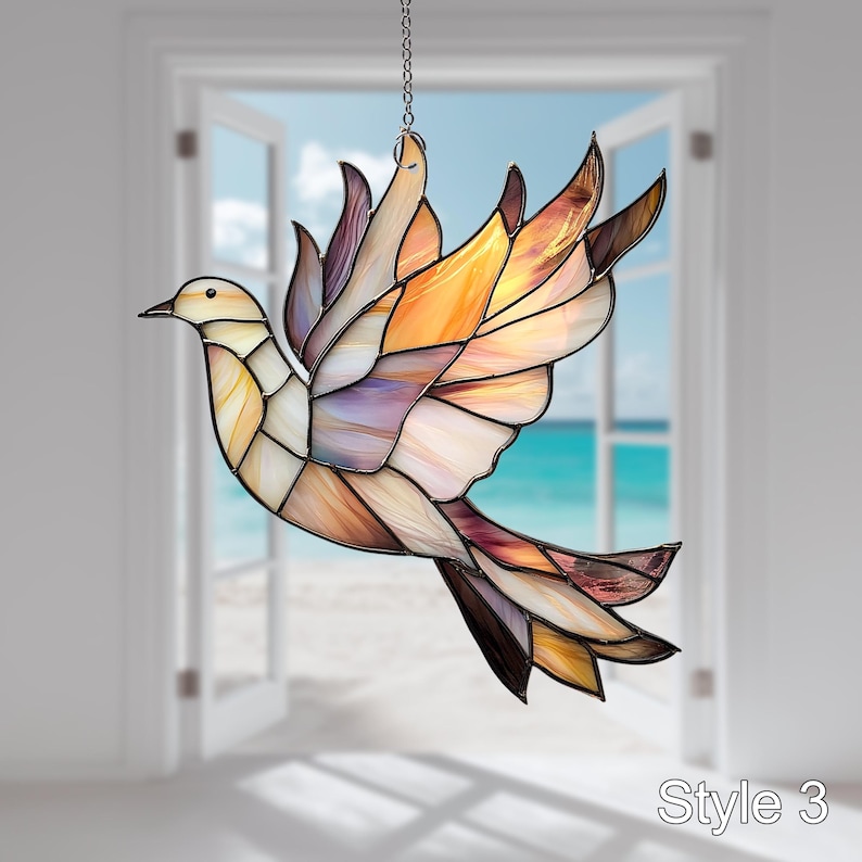 Dove Window Hanging Acrylic Ornament, Peace Lover Gift, 2D Flat Decor ...