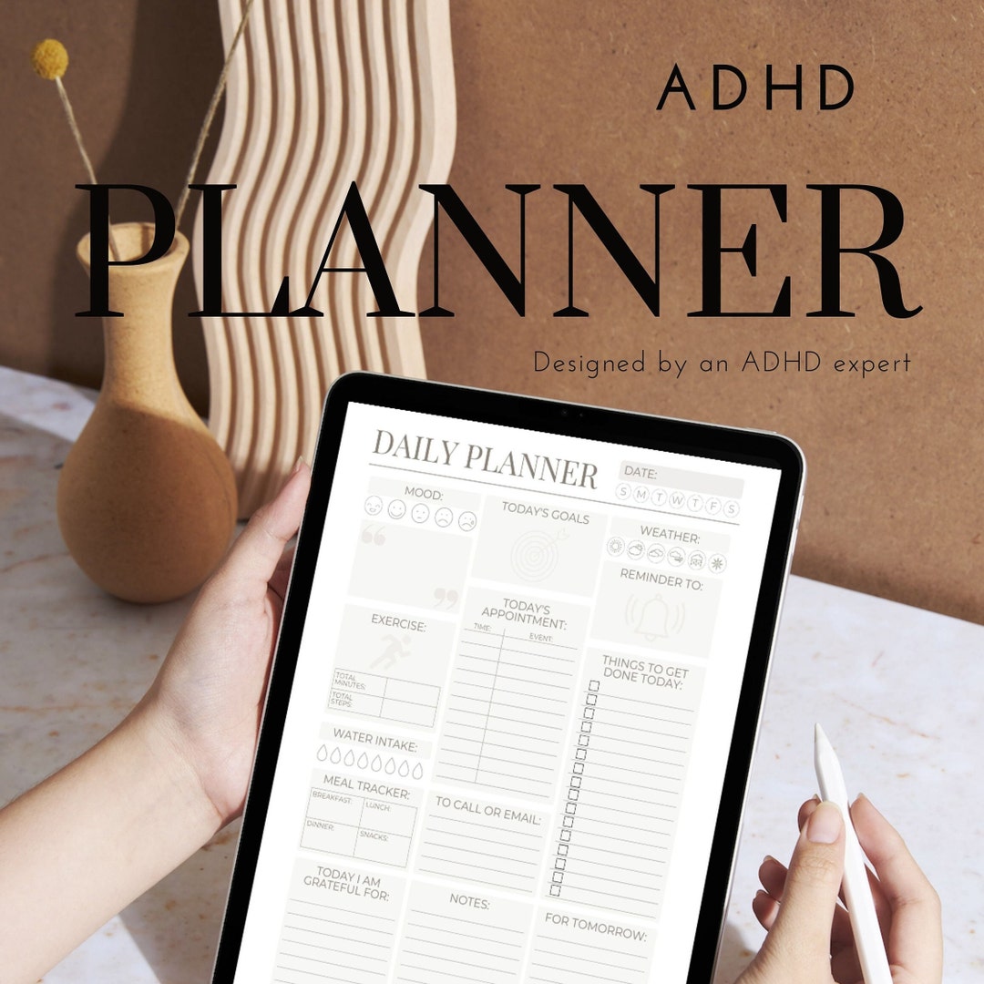 Printable ADHD Planner Adults, Goodnotes Planner, ADHD Organization ...